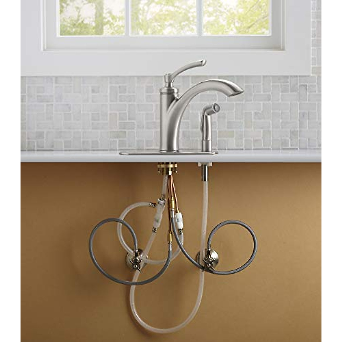 Kohler K-R29671-VS Linwood Kitchen Sink Faucet, Vibrant Stainless