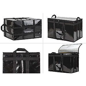 NZ Home Food Delivery Bags, Insulated Reusable Grocery Bags | Ideal for Uber Eats, Instacart, Doordash, Grubhub, Postmates, Restaurant, Catering, Grocery Transport | Dual Zipper