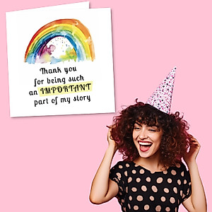 Beautiful Rainbow Thank You For Being Such An Important Part Of My Story Appreciation Card for Friends and Family - Made in UK