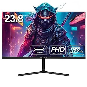 CRUA 24Inch Curved Gaming Monitor, 144hz/165hz FHD 1080p Computer Monitor, 99% sRGB Professional Curved Monitors, Support AMD FreeSync, Wall Mountable Installs(HDMI, DP)-Black