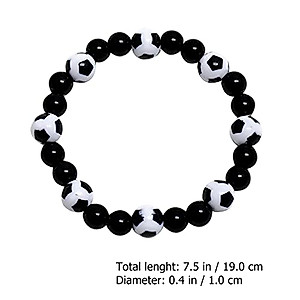 Holibanna Mens Beads Bracelet Men Beaded Bracelet Football Bracelets Soccer Shape Beads Wrist Chain Party Favor for Boy Men Plastic Beaded Wrist Jewelry Stocking Stuffer Treats