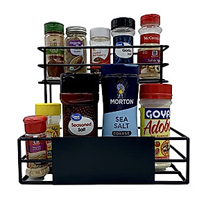 College Instruments Liquor Organizer Coffee Syrup Rack - Premium Wine Bottle Rack, bar Organizer Shelf Holder Syrup Stand Display for dressings, and Cocktail Mixers - 6 Bottle Capacity (Black)