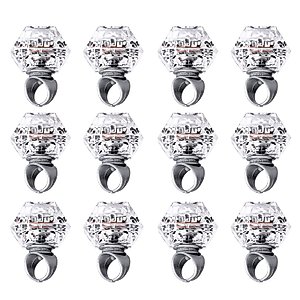 Konsait Flashing Led Light up Rings Bachelorette Party Favors Toys Grow in The Dark Party Suppiles Diamond Bling Rings for Birthday Weddings Bridal Shower Decorations (13pcs)