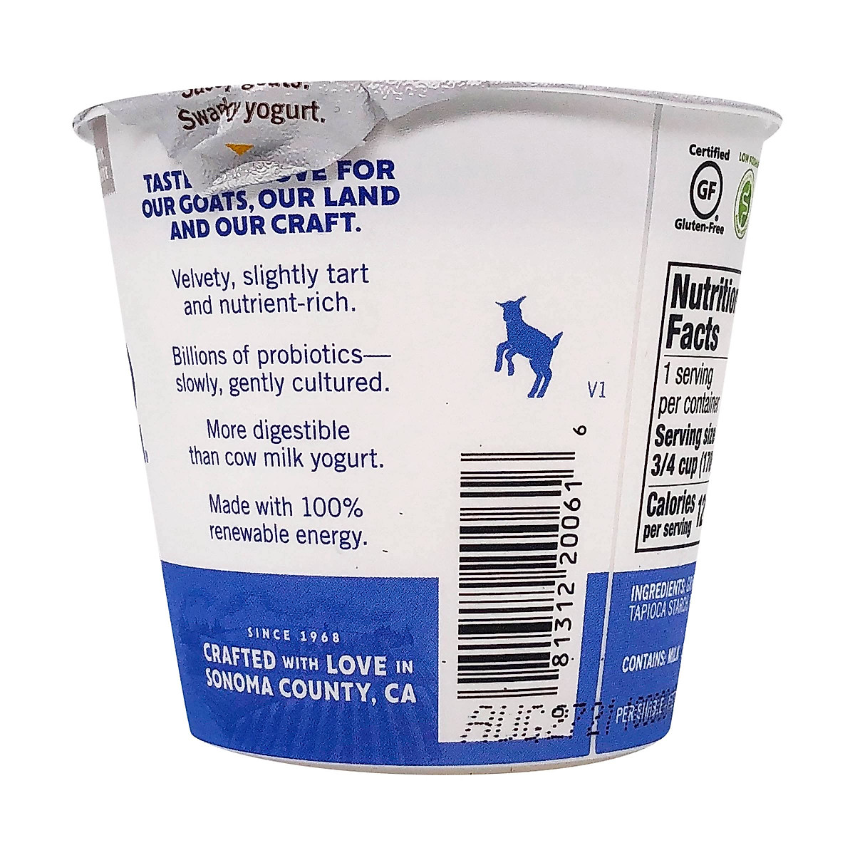 Redwood Hill Farm, Goat Milk Yogurt, Plain, 6 oz