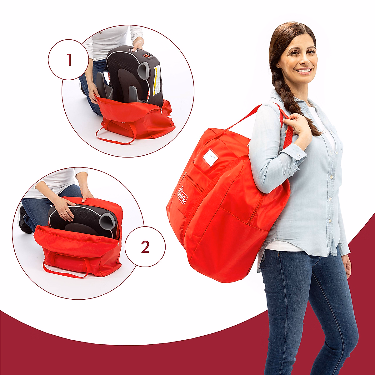 Kiddi Go Backless Booster Seat Bag (Red)