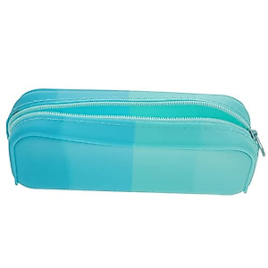 Silicone Pencil Case Pouch Bag Candy Color Pencil Case Cute Pen Case Silicone Pencil Case Small Cute Aesthetic Zipper Pencil Pouch for Travel Cosmetics Makeup Green
