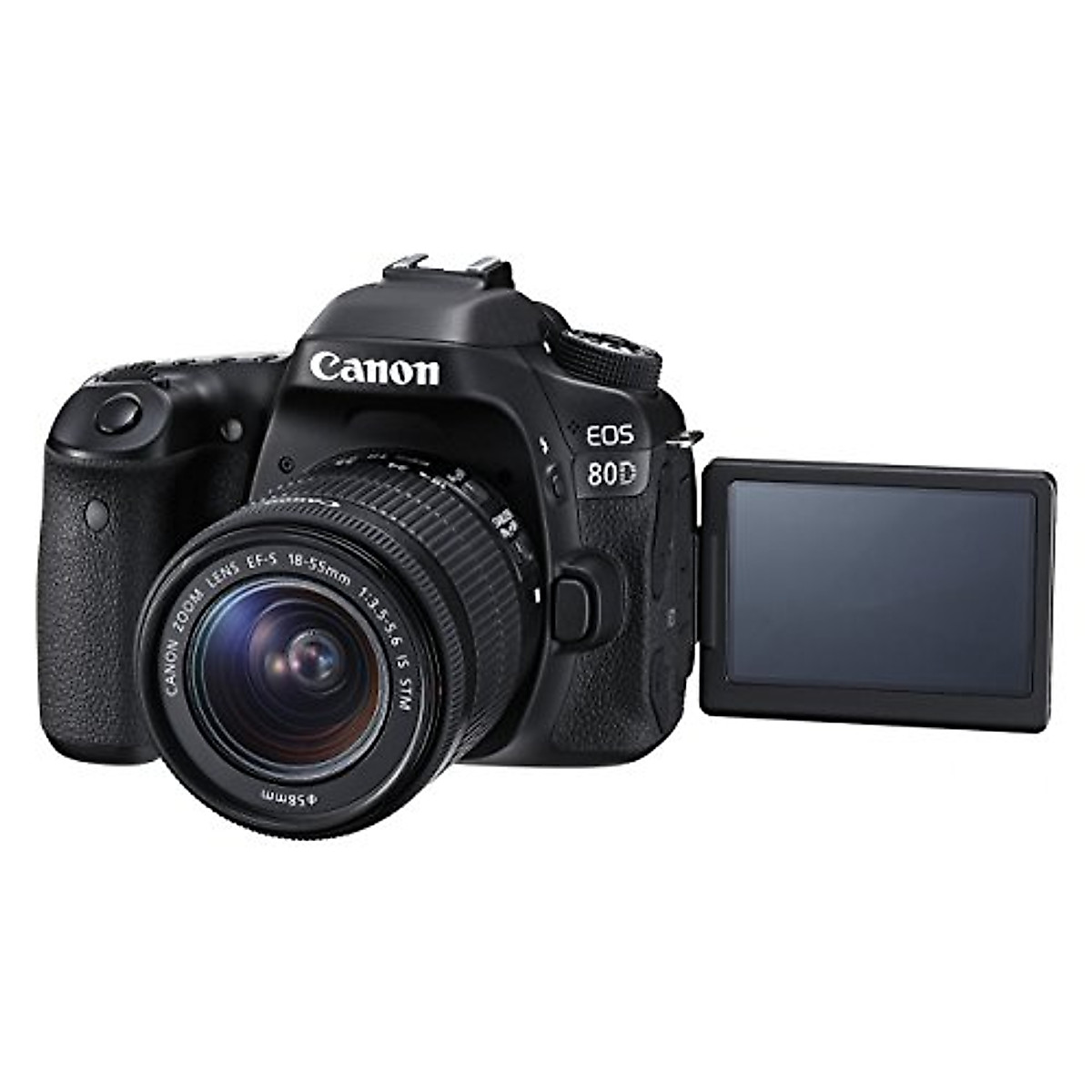 Canon EOS 80D Digital SLR Kit with EF-S 18-55mm f/3.5-5.6 Image Stabilization STM Lens (Black) (Renewed)