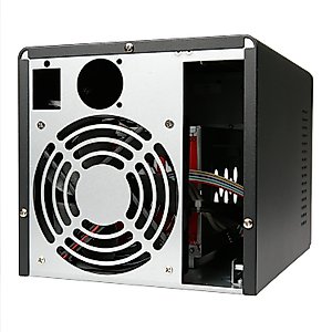 NAS Case 4-Bay K3 Chassis, AUDHEID New Network Storage Server, Compatible Flex PSU Mini-ITX, 4 x 2.5/3.5" Tray, Network Attached Storage Enclosure with 2 Front USB Ports and 1x12cm Chassis Fan