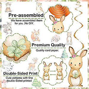 Woodland Party Decorations 20pcs Woodland Animals Hanging Swirls Forest Animals Foil Ceiling Decorations for Woodland Theme Birthday Party Baby Shower Supplies