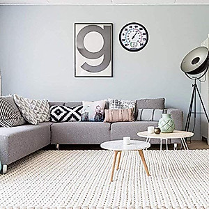 Indoor Outdoor Thermometer Hygrometer, Lirches Outdoor Thermometer Large Numbers, Decorative Outdoor Thermometers for Patio, No Battery Needed Wall Thermometer Round 10" in Diameter