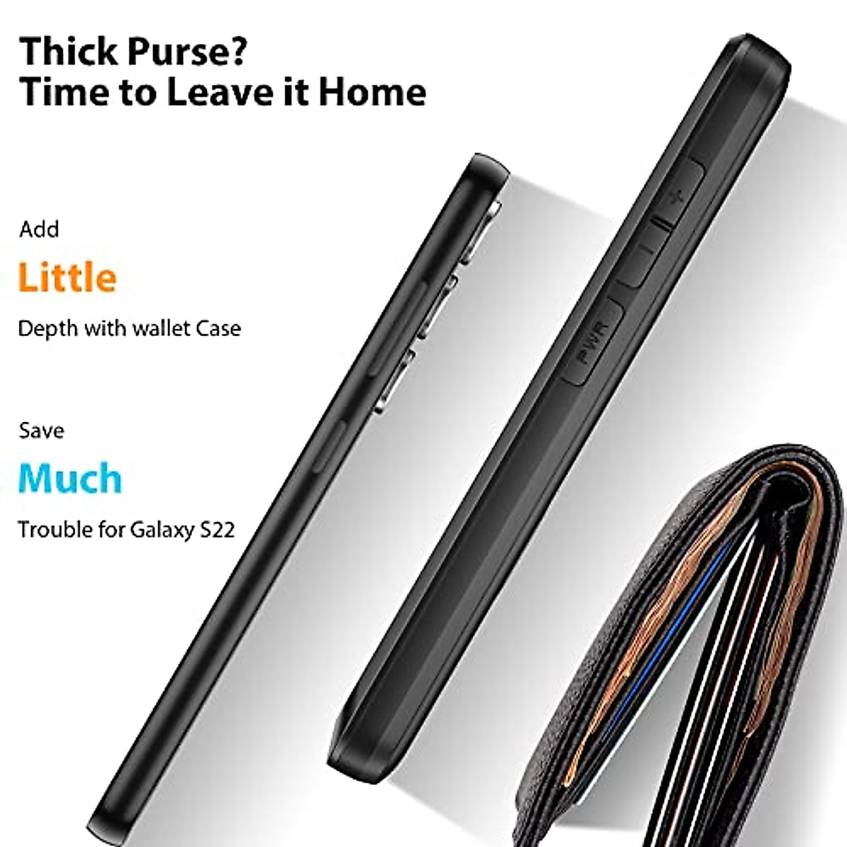 Jiunai Samsung S23 Case, Galaxy S23 Case Wallet Cover Credit Card IDs Cash Holder Shell Sliding Pocket Dual Layer Hard PC Soft Rubber Bumper Phone Cases for Samsung Galaxy S23 5G 6.1'' 2023 Black