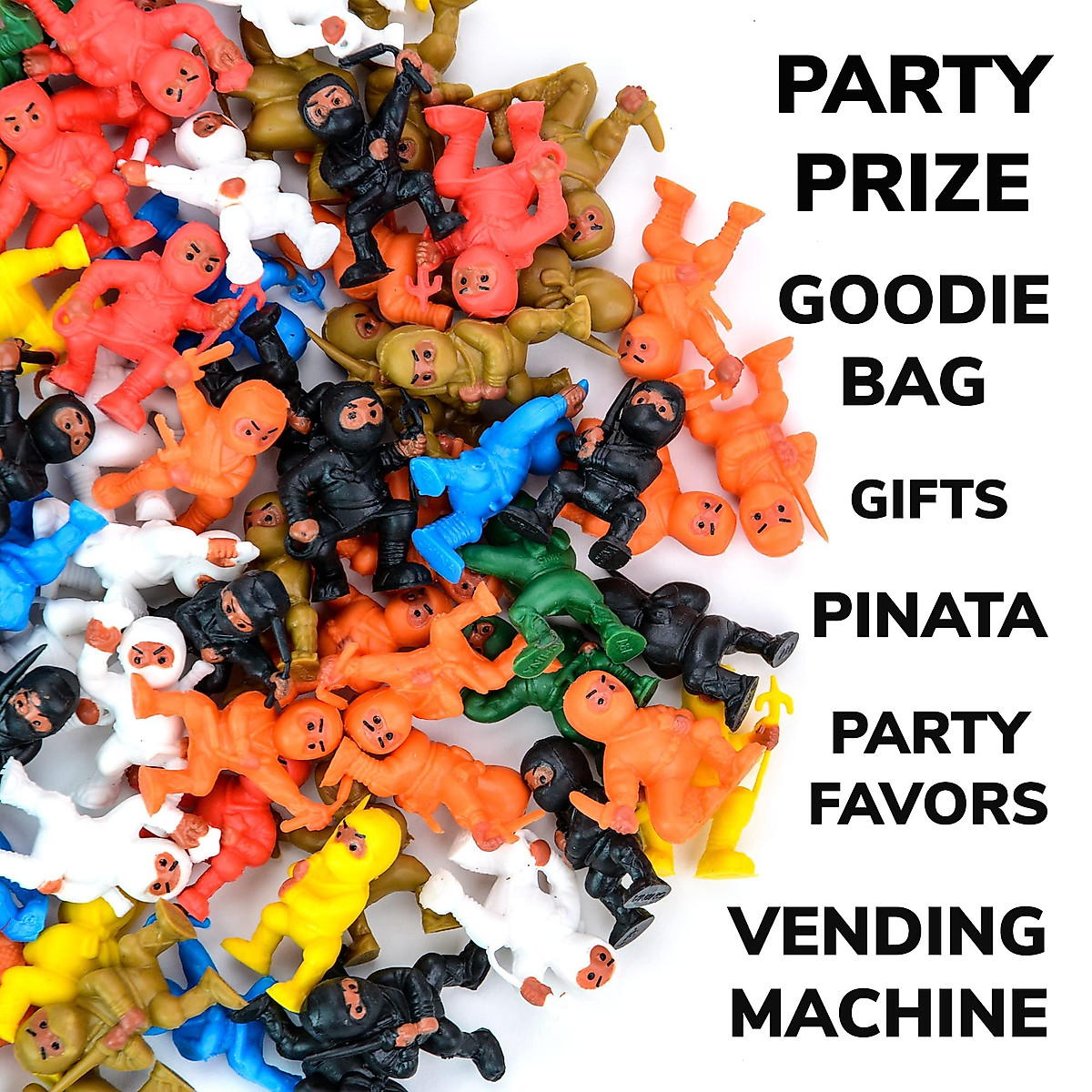 Mini Ninja Gaming Action Figures - Ninja Party Supplies - Ninja Kids Party Favor and Birthday Gift - Ninja Accessories - Easter Egg Fillers - Ninja Birthday Cake Topper - 25pcs