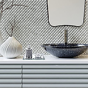 Crystal Glass Tray, Mirror Modern Dresser Cosmetic Tray with Broken Diamonds, 11.8" x 7.9" Rectangular Jewelry Trinket Perfume Tray for Bathroom Bedroom, Home Decor, Hotel Banquet, Party (Silver)