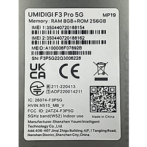 UMIDIGI F3 Pro 5G Unlocked Cell Phones, Android 13 Unlocked Phones, 12(6+6)GB+128GB, 48MP Main Camera, 6.6” FHD+ Display Screen, Octa-Core Processor, 6000mAh Battery, Dual 5G Unlocked Smartphone, NFC