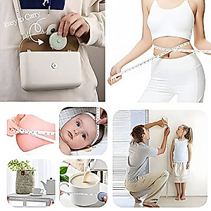 Tape Measure, Measuring Tape for Body Measurements Retractable, Tailor Sewing Medical Craft Cloth Fabric, Flexible Small Pocket Kid Size, 60-inch 1.5 Meter