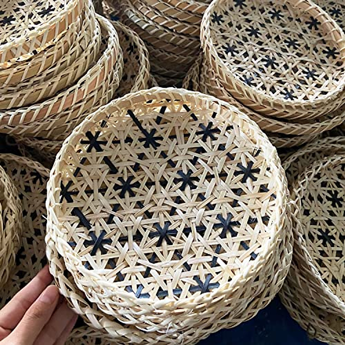 Decocoon Boho Wall Decor Set of 9, Boho Wall Basket Decor, African Wall Baskets, Woven Basket Wall Decor Set, Canastas Para Decoracion (Rustic Garden Wall Decor)