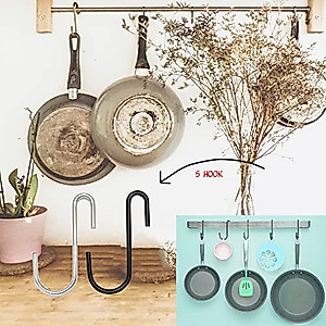 30 Pcs Silver S Hooks,Premium Stainless Steel S Hook for Hanging Kitchenware,Pots,Plants,Pans,Clothes,Cups,Pants,for Towels in Bathroom,Closet,Garden,Storage Organiser,Home Storage Hooks,Utility Hooks