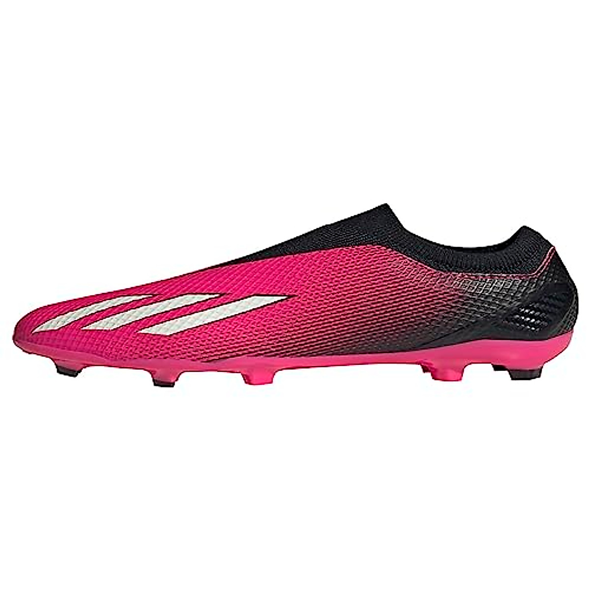adidas X SPEEDPORTAL.3 Laceless Firm Ground Soccer Shoe, Team Shock Pink/Zero Metallic/Black, 2 US Unisex Little Kid