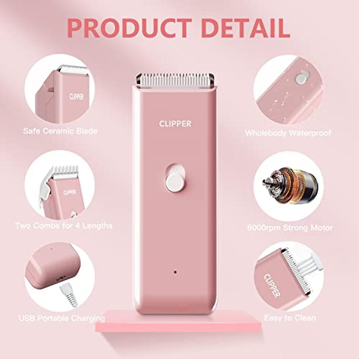 Founouly Home Professional Dog Grooming Kit Clipper Low Noise USB Rechargeable for Dog Cat