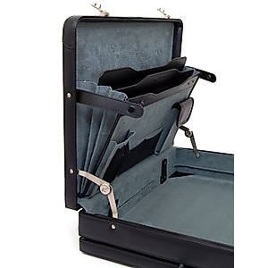 Alpine Swiss Mens Expandable Leather Attache Briefcase Dual Combination Locks