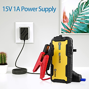 15V 1A Power Supply Charger for Car Jump Starter, Peak 450A 500A 600A 800A 1000A for Auto Battery Booster Schumacher TACKLIFE T6 DBPOWER DJS50 GOOLOO Power Supply