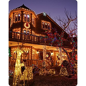 Acina 2 Pack Each 250 LED 85FT 8Modes Solar Powered String Lights Outdoor Waterproof, Solar Christmas Tree Lights Green Wire for Birthday Party Wedding Garden Patio Yard(Warm White & Multiple Colors)