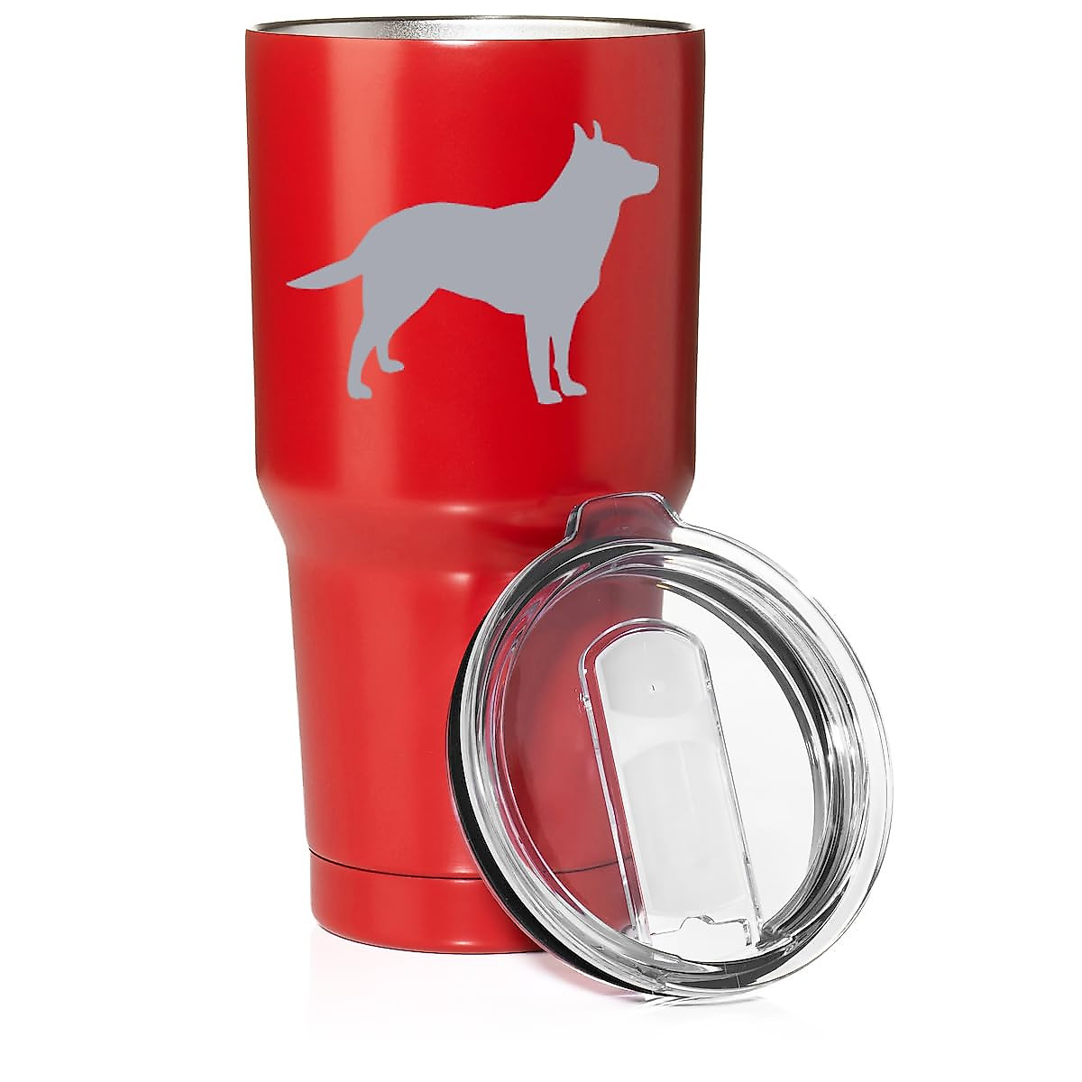 Smooth Body Tumbler Stainless Steel Vacuum Insulated Travel Mug Cup Gift Australian Cattle Dog (30 oz, Red)