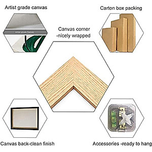 Yanghl Flower Canvas Wall Art Prints Yellow Gray Modern Abstract Floral Modern Decorative Artwork for Wall Decor and Home Decor Framed Ready to Hang 12"x12"