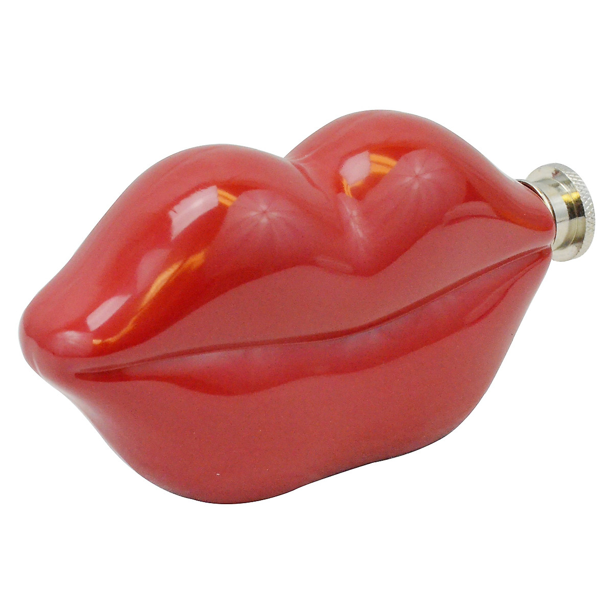 Fairly Odd Novelties Red Lips Stainless Steel Flask, 6oz