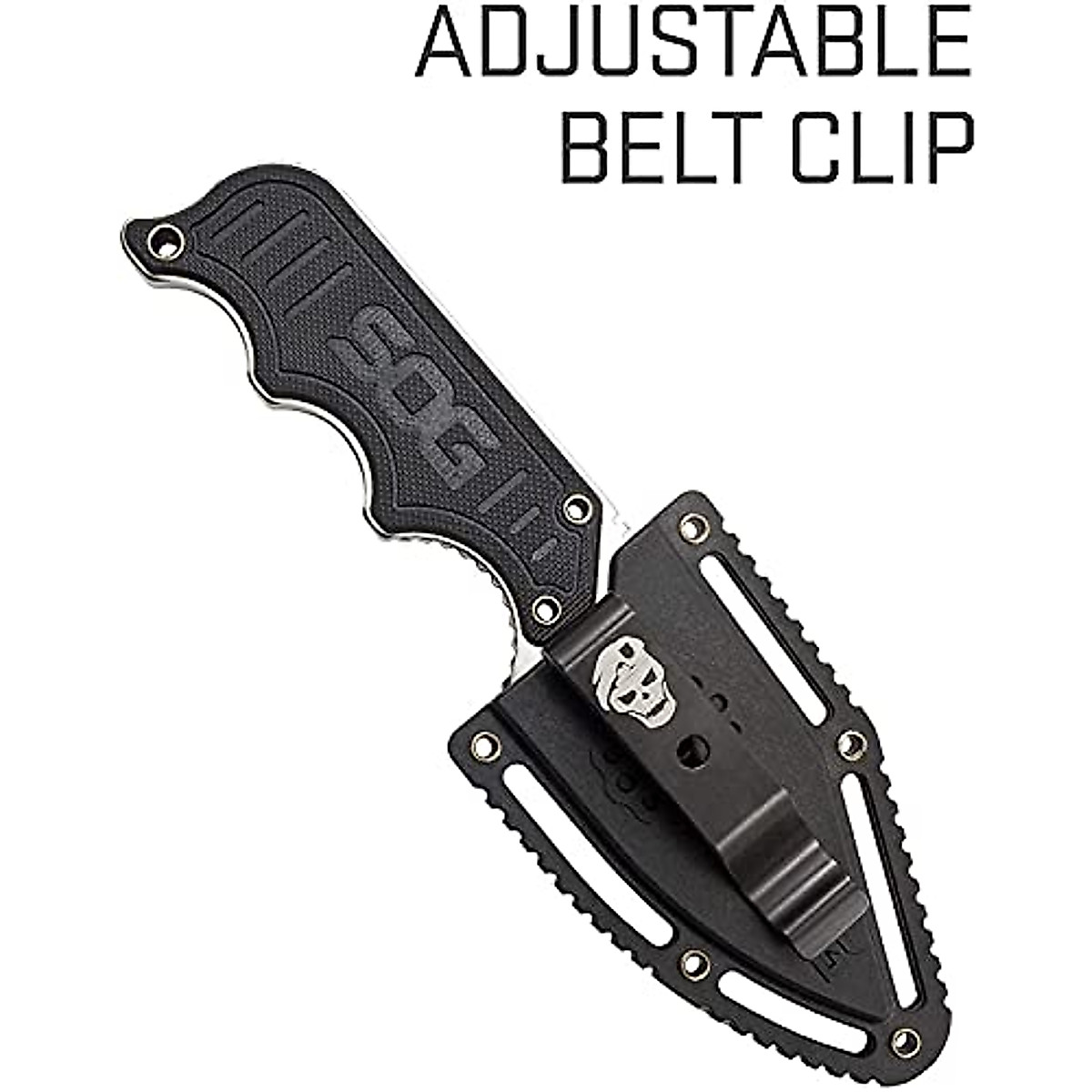 SOG Small Fixed Blade Knife - Instinct Boot Knife, EDC Knife, Neck Knife, 2.3 Inch Full Tang Blade w/ Knife Sheath and Clip, 4in. x 1in. x 8.5in. (NB1012-CP) , Black