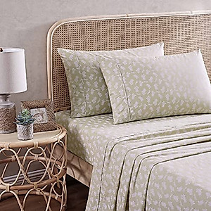 Tommy Bahama - King Sheets, Cotton Percale Bedding Set, Crisp & Cool, Stylish Home Decor (Aloha Pinapple Green, King)