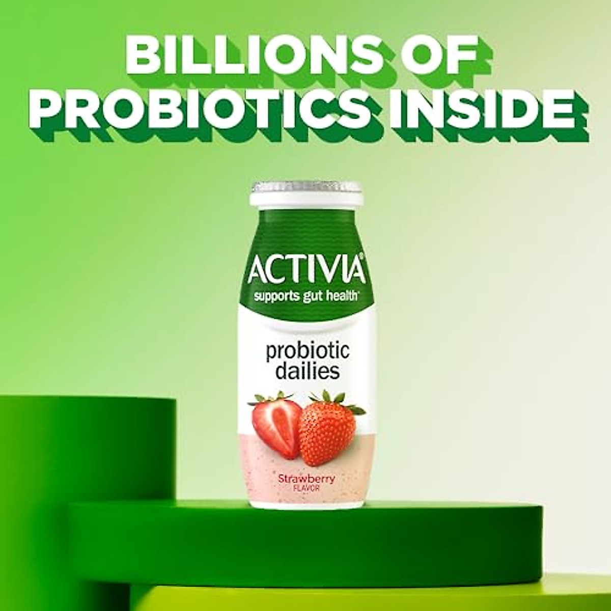 Activia Probiotic Dailies Strawberry Lowfat Yogurt Drinks, Delicious Daily Probiotic Yogurt Smoothie Drinks to Help Support Gut Health, 8 Ct, 3.1 FL OZ