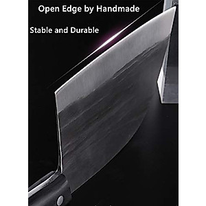 Forging Serbian Chef Knife Kitchen Chef Knives Full Tang High Carbon Clad Steel Almasi Butcher Cleaver with Leather Sheath (B-Almasi Knife)