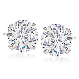 Ross-Simons 7.00 ct. t.w. CZ Stud Earrings in Sterling Silver