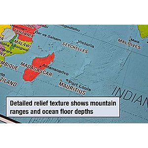 Laminated World Scholar Map Poster | Educational Elementary School Version | Easy-to-Read Large Labels | 36” x 24” | Shipped in a Tube, Not Folded | Great for The Home or Classroom