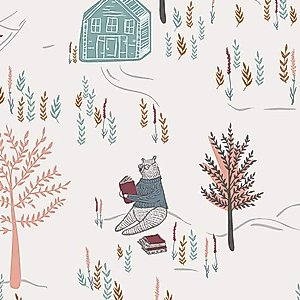 Art Gallery Fabrics Art Gallery Little Clementine Meeting Place Brightday Fabric, White