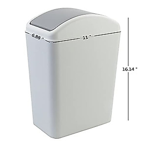 Bringer 4.5 Gallon Kitchen Garbage Can with Swing Lid, Plastic Swing Top Trash Can, Gray