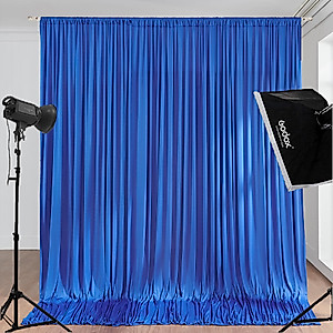 20ft x 10ft Royal Blue Backdrop Curtains for Parties, 4 Panels 5x10ft Wrinkle Free Silky Polyester Photo Backdrop Drapes Background for Birthday Graduation Photography Party Decorations
