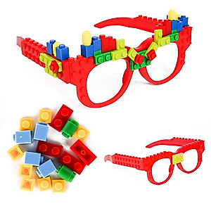 PROLOSO Building Blocks Bricks Glasses Watch Bow Tie DIY Toys Kids Birthday Gifts Party Favors Pack of 6