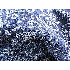 Unique Loom Del Mar Collection Area Rug - Jennifer (10' 6" x 16' 5" Rectangle, Blue/ Navy Blue)