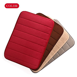 RED，Memory Foam Bath Mat Large Size 24 by 16 Inches, Comfortable, Soft, Maximum Absorbent, Non-Slip, Thick, Easier to Dry for Bathroom Floor Rug,