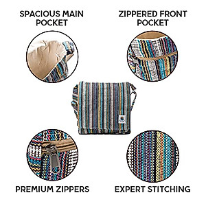 Messenger Bag For Women Men Crossbody Bags For Men Shoulder Bag Multiple Compartments Hobo Hippie Beach Bag Lightweight Canvas Tote Bag