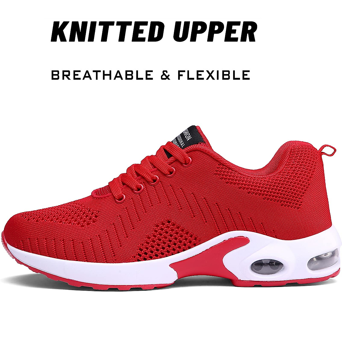 CASMAG Women's Walking Outdoor Jogging Cross Trainer Running Shoe Walking Shoes Red 8.5 M US