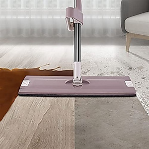 BinOxy Mop/Flat Floor Mop Hand-Washing Squeeze Mop Automatic Leveling Mop Automatic Rotation Floor Cleaner with Microfiber Pad Cleaning Tool Floor Cleaning System (Color : White Within 4 Pads)