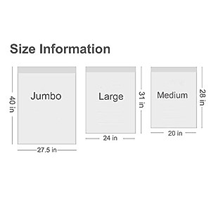 Vacuum Storage Bags Space Saving Bags for Comforters Clothes Pillow Bedding Blanket Storage, Double Zip Lock Seal & Leak Valve, Free Travel Hand Pump Included (4 Pack - 2 Jumbo + 1 Large + 1 Medium)