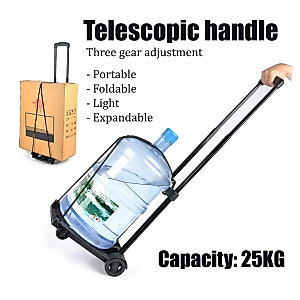 CZP Heavy Duty Folding Foldable Hand Sack Truck Barrow Cart Wheel Trolley Folding Truck Travel Luggage Cart Portable Home Use