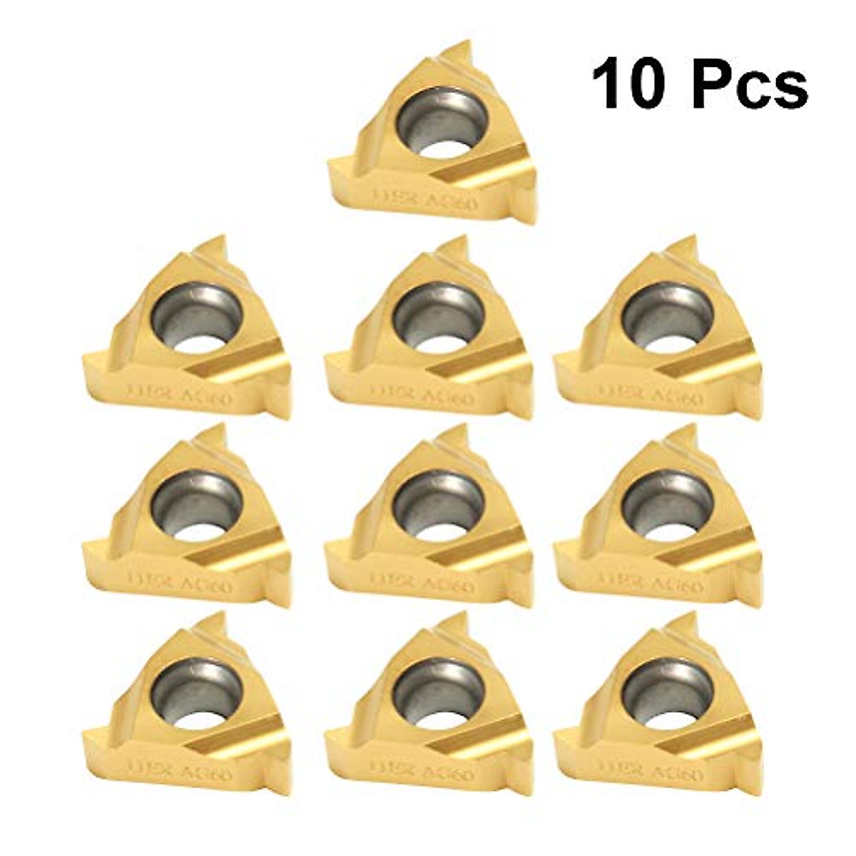 10pcs Carbide Turning Inserts Blades Turning Tool Durable Lathe Inserts A60 Threading Cutter