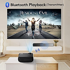 Living Enrichment Mini Projector with Bluetooth, Upgraded 1080P HD Supported Portable Movie Projector 9500L, Portable Projector with Carry Bag, Compatible with HDMI VGA USB for Home Outdoor Movies