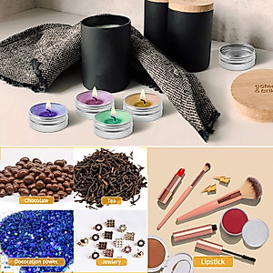 Aluminum Tin Cans, 24PCS 1/2 Oz Metal Round Tins Containers Screw Lid Small Empty Storage Travel Tin Jars for Candles, Salve, Cosmetics, Spice, Christmas Decorations