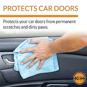 K&H PET PRODUCTS Vehicle Door Protector Black, 2 Packs Interior Car Door Protector from Dog Scratching, Sedan and SUV Pet Protector for Car Door Scratches